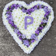 Heart massed tribute - lilac inlay