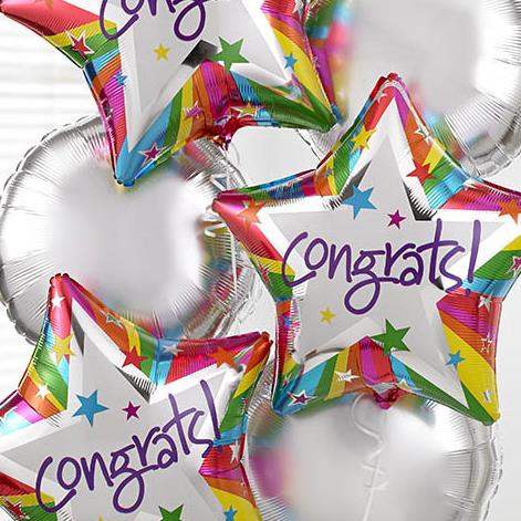 Congratulations Balloon Bouquet Arts & Flowers Florist Leeds